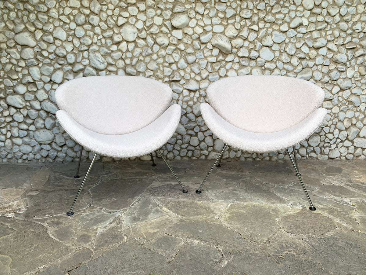 Pair of Orange Slice chairs by Pierre Paulin for Artifort, New upholst ...